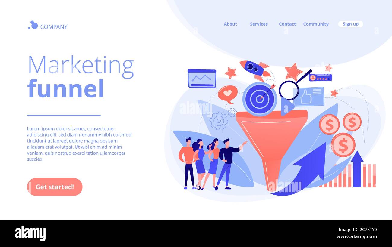 Marketing funnel concept landing page Stock Vector Image & Art - Alamy