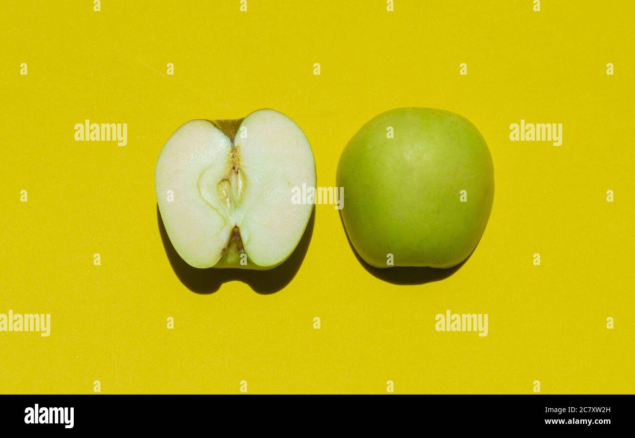 Two parts of apple hi-res stock photography and images - Alamy