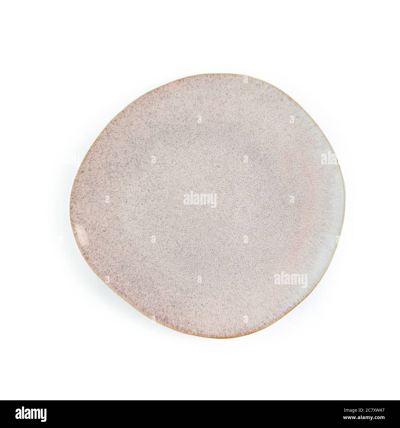 Grey plate of an abstract shape isolated on a white background Stock ...