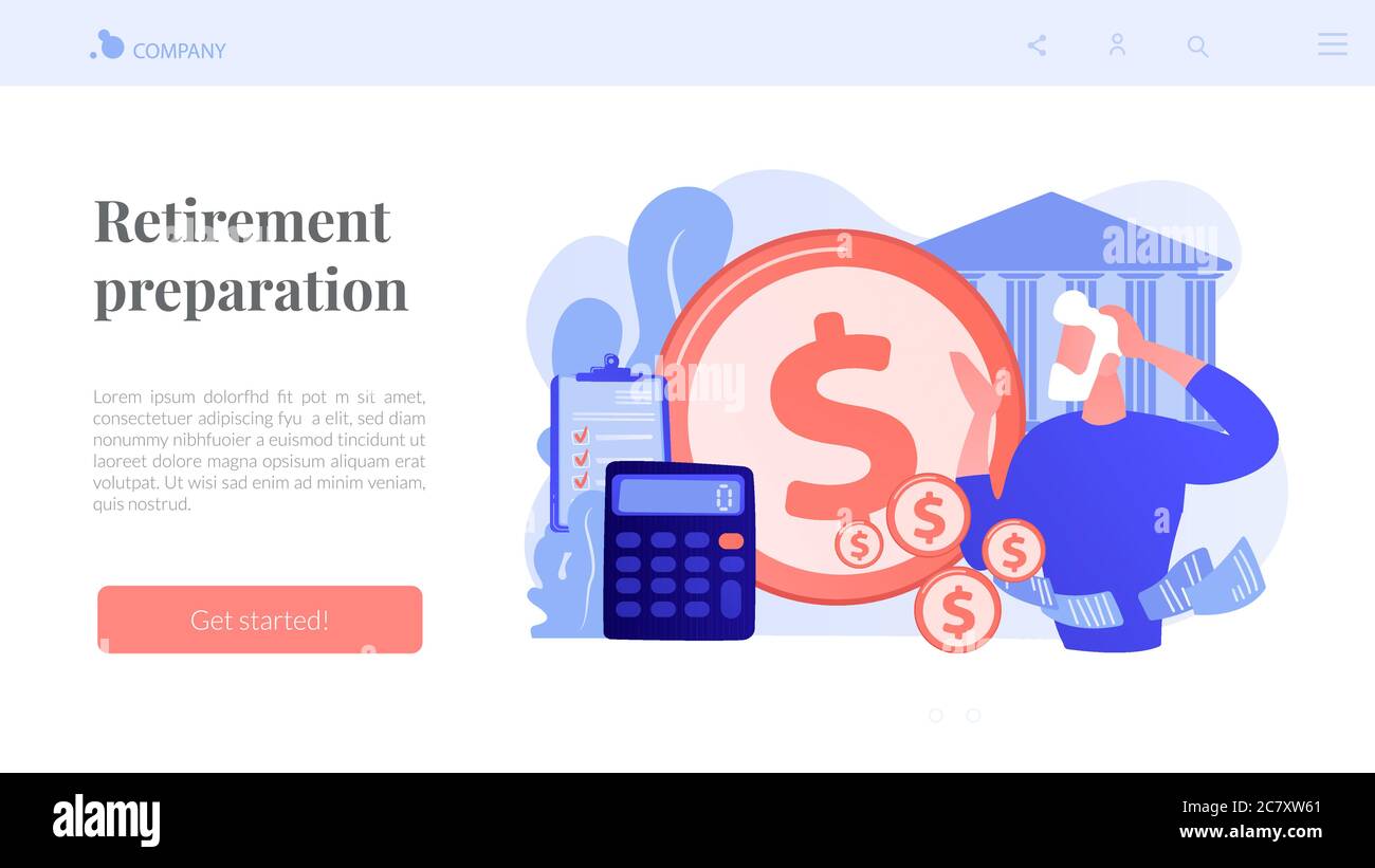 Retirement preparation concept landing page Stock Vector Image & Art ...