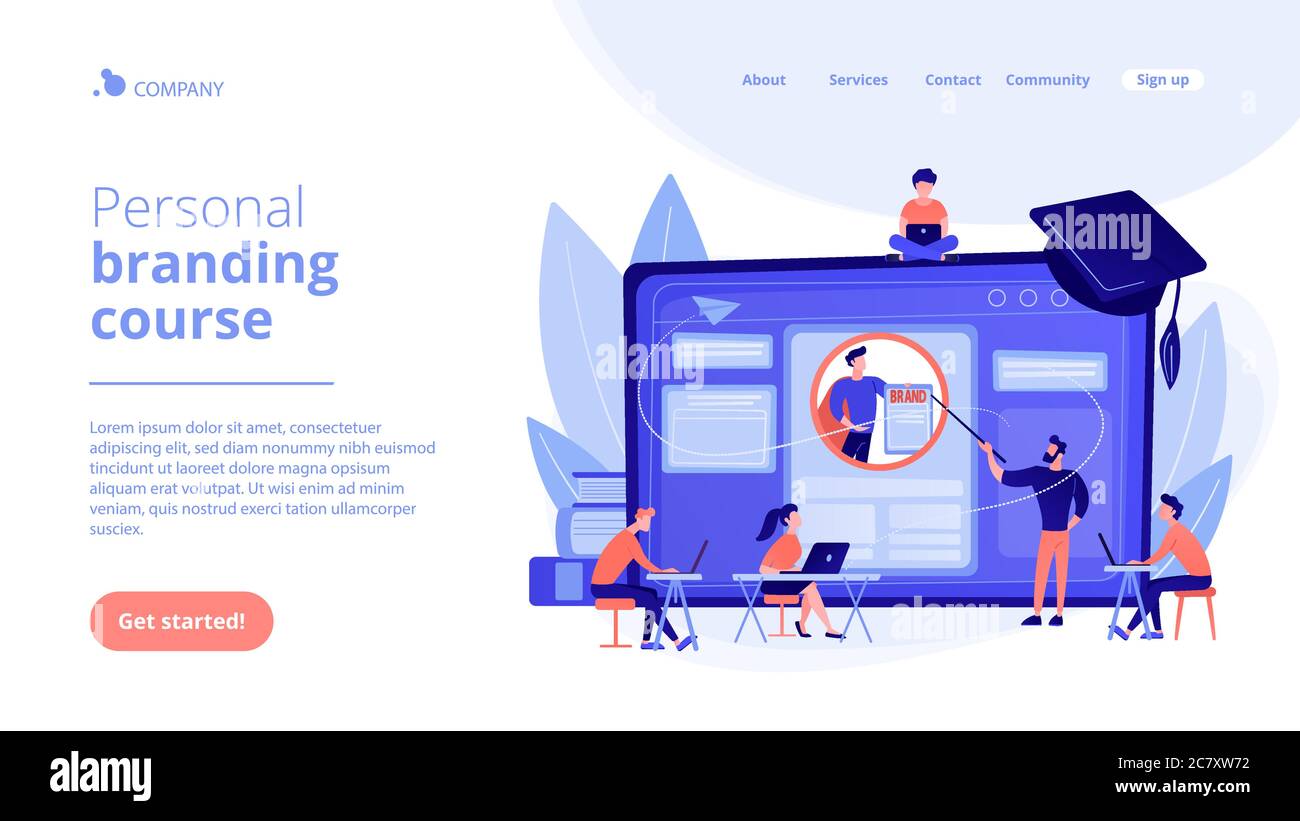 Personal branding course concept landing page Stock Vector Image & Art ...