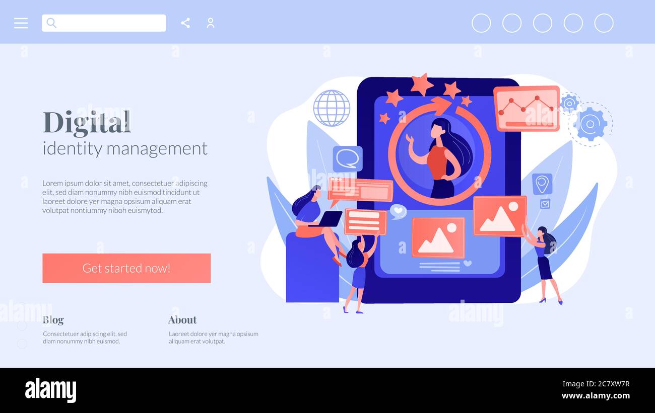 Online identity management concept landing page Stock Vector Image ...