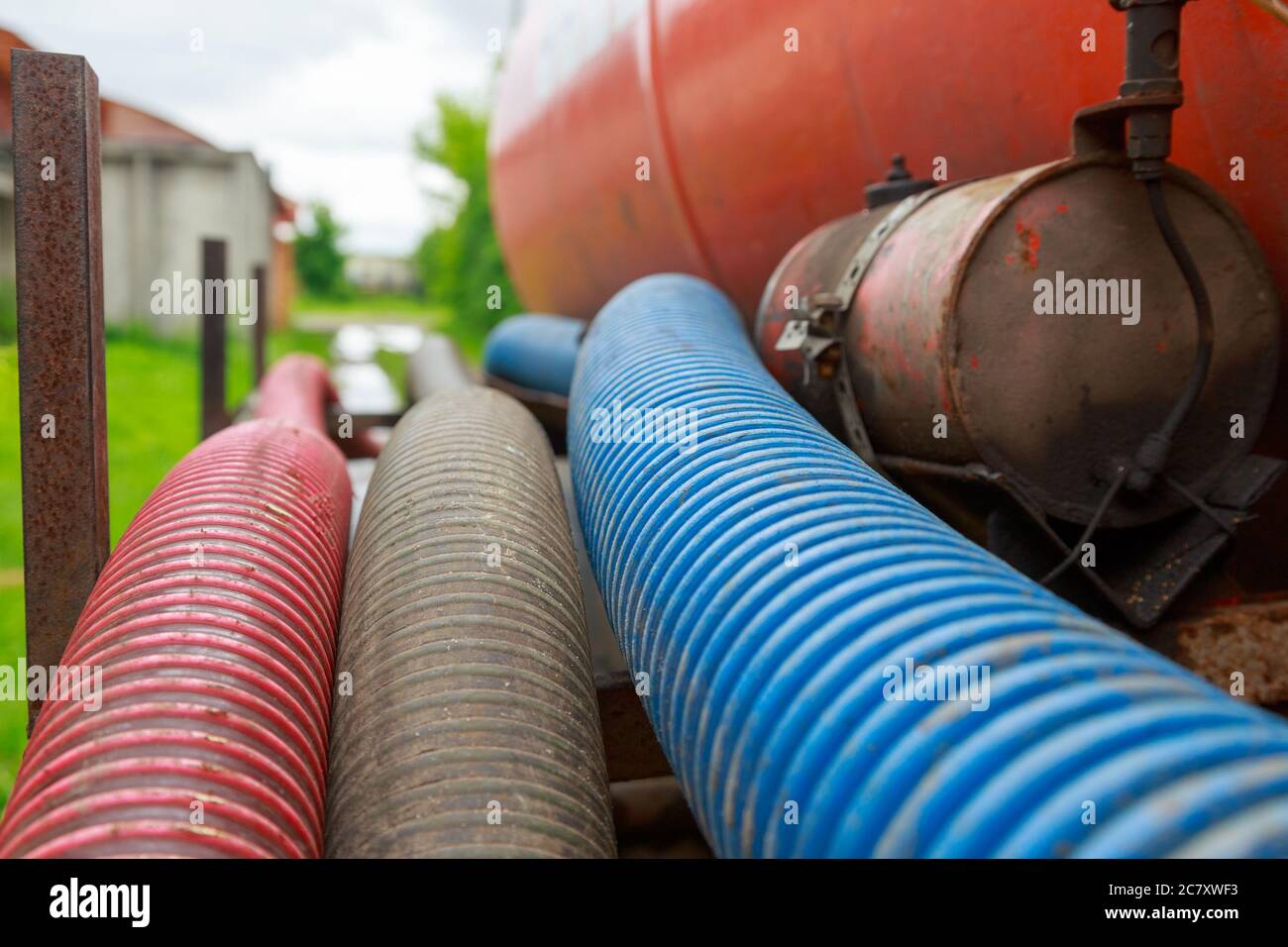 Pipe of a Sewage Pumping Machine. Providing Sewer Cleaning Service ...