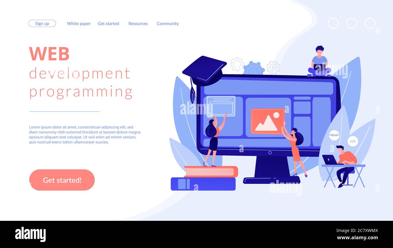 Web development courses concept landing page Stock Vector Image & Art ...