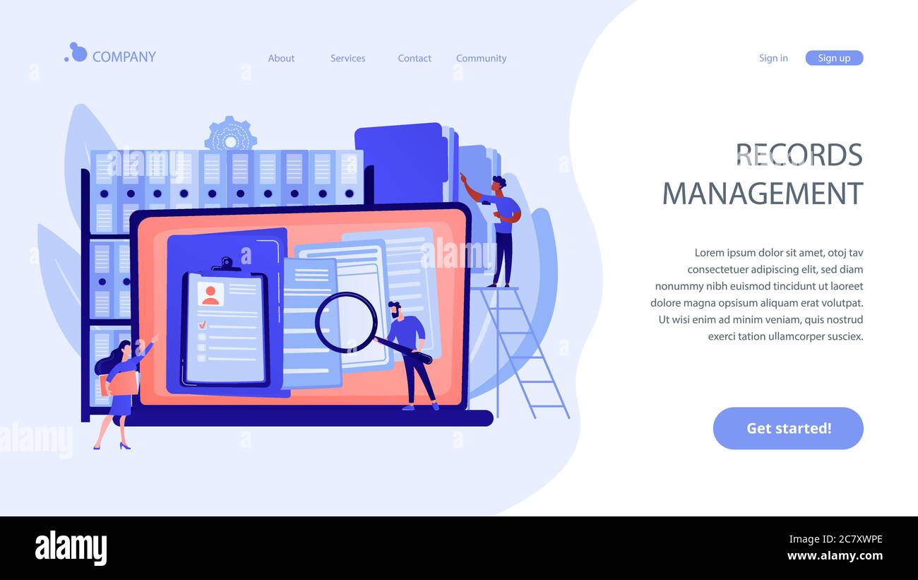 Records management concept landing page Stock Vector Image & Art - Alamy
