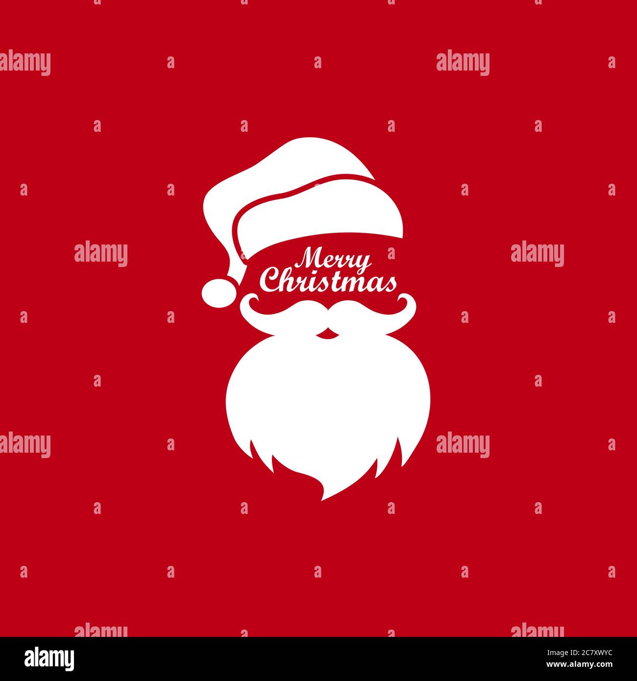 Merry christmas title typography. Santa claus hat and beard. Happy New ...