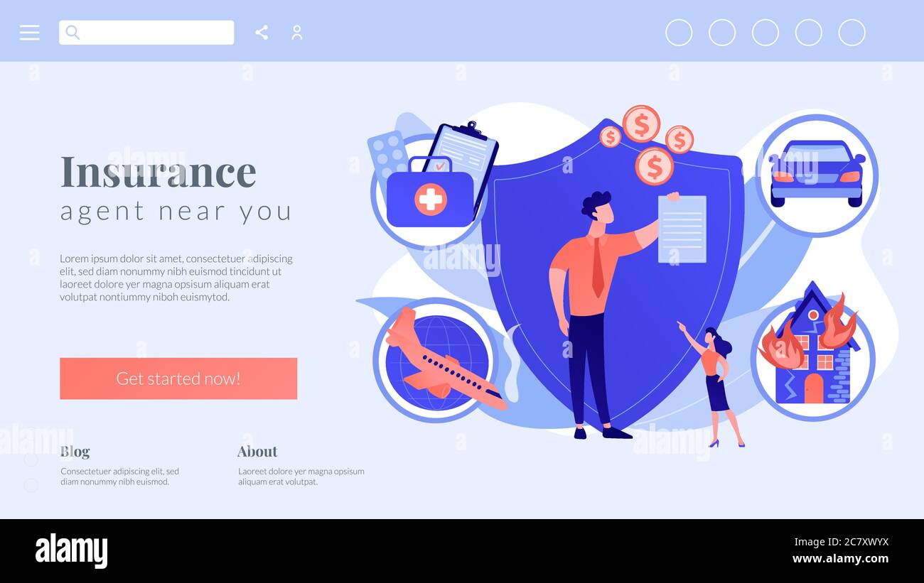 Insurance broker concept landing page Stock Vector Image & Art - Alamy