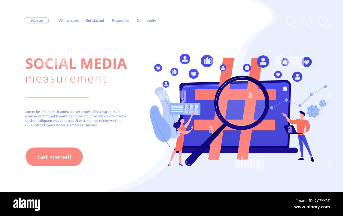 Social network monitoring concept landing page Stock Vector Image & Art ...