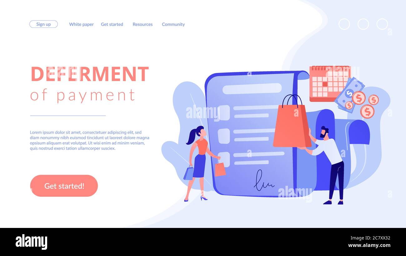 Deferment of payment concept landing page Stock Vector Image & Art - Alamy