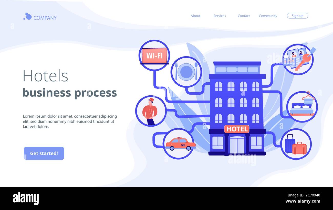 Hospitality management concept landing page Stock Vector Image & Art ...