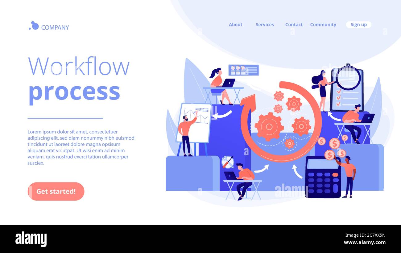 Workflow processes concept landing page Stock Vector Image & Art - Alamy