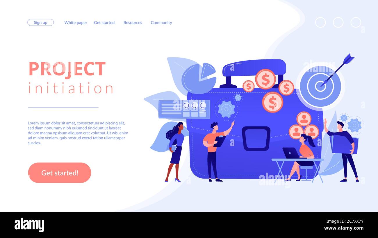 Project initiation concept landing page Stock Vector Image & Art - Alamy