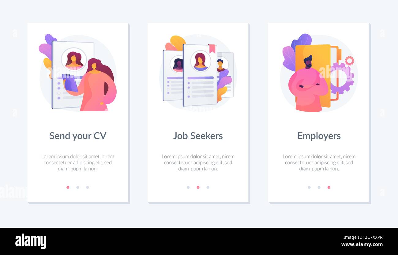 Looking for a job app interface template Stock Vector Image & Art - Alamy