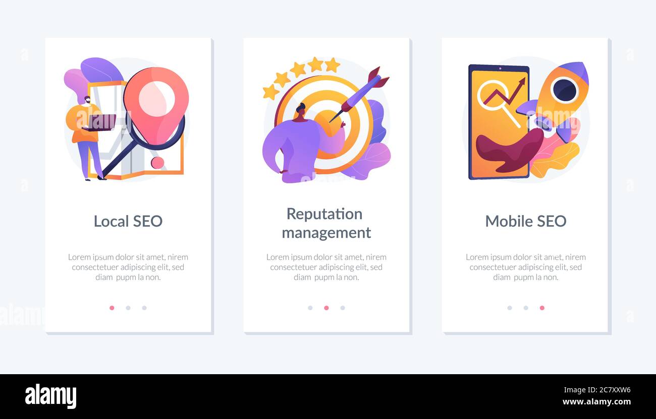SEO management app interface template Stock Vector Image & Art - Alamy