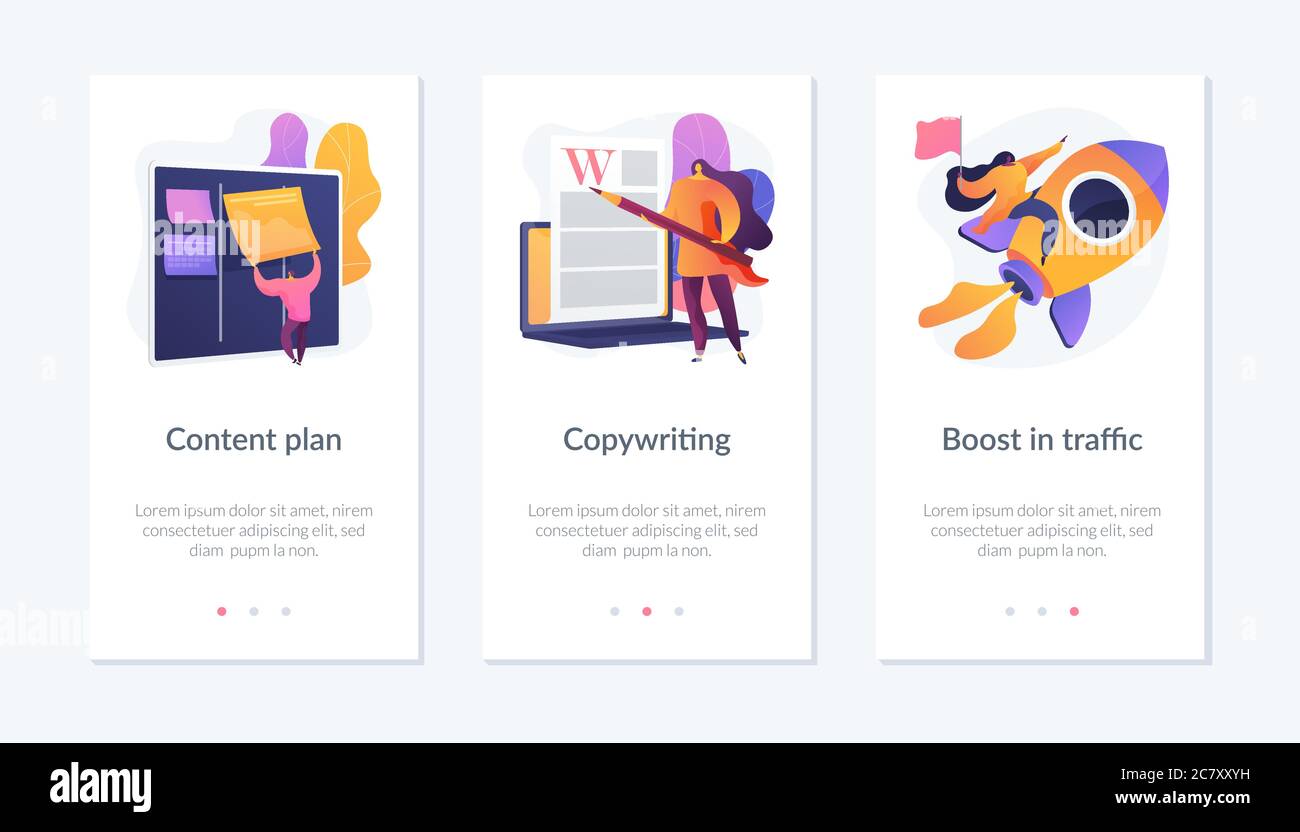 Content strategy app interface template Stock Vector Image & Art - Alamy