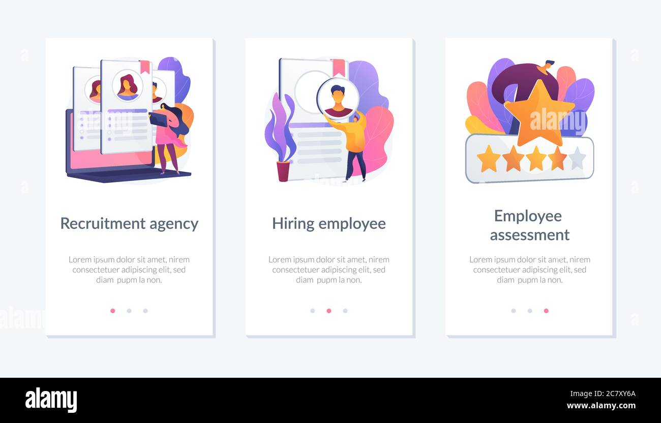 Human resources specialist app interface template Stock Vector Image ...