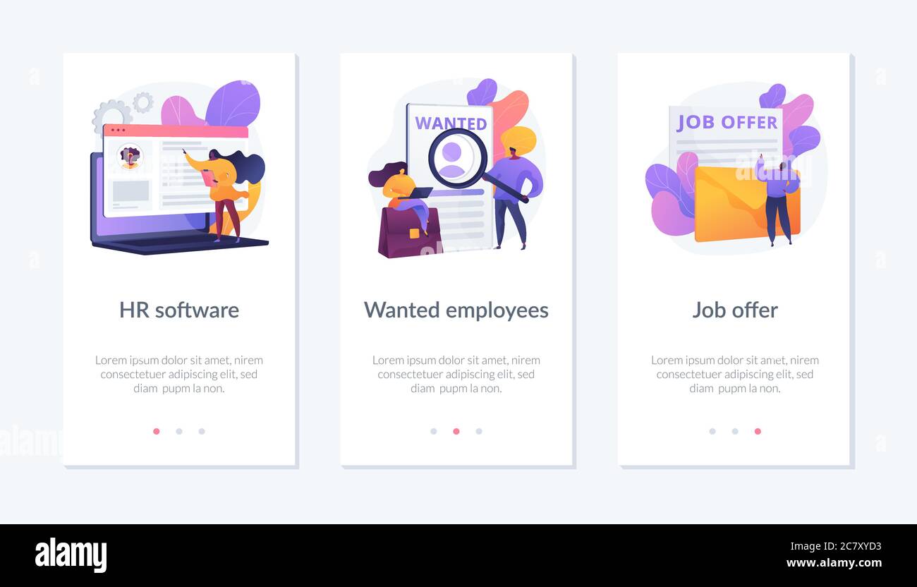 HR recruiter app interface template Stock Vector Image & Art - Alamy
