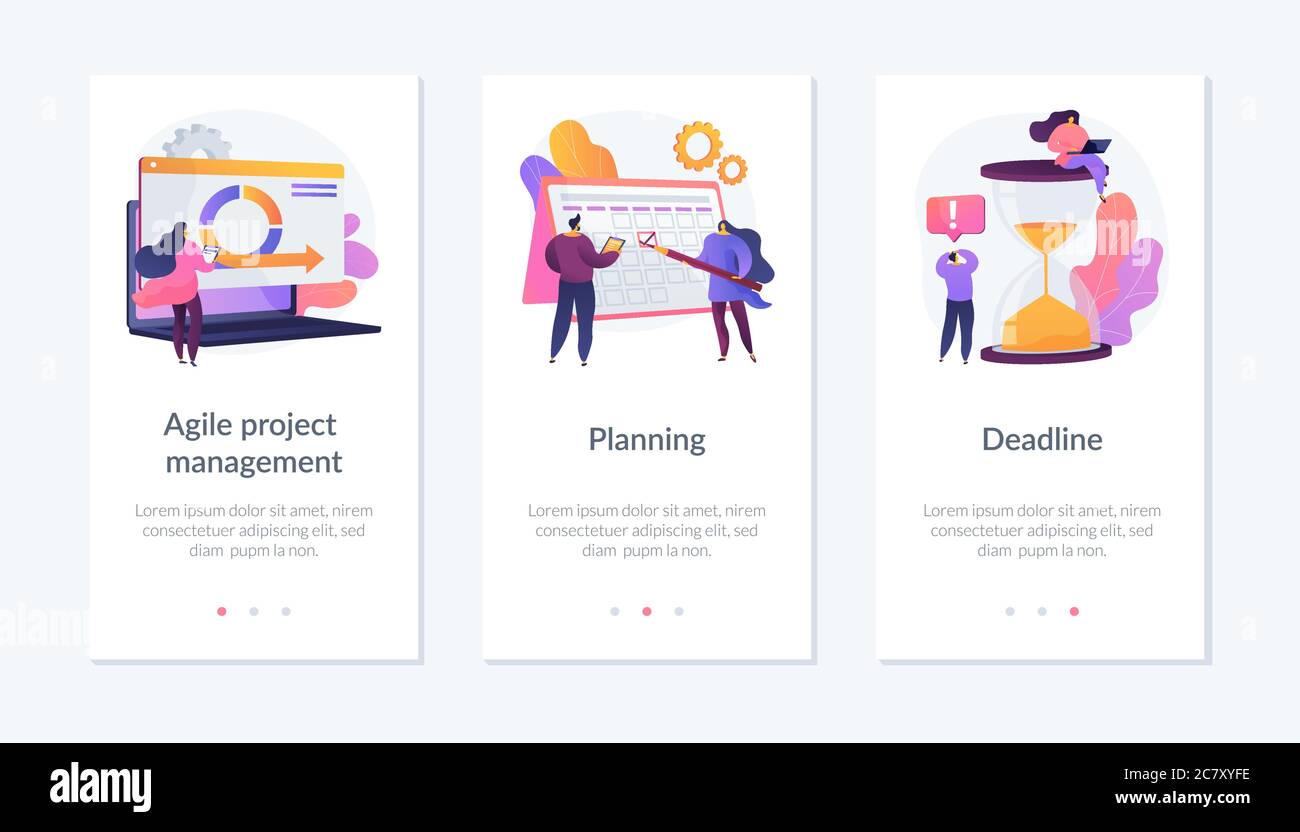 Agile estimating and planning app interface template Stock Vector Image ...