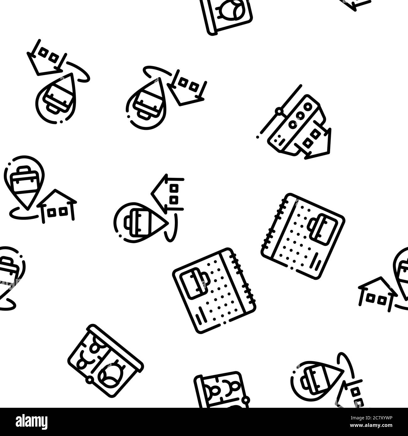 Remote Work Freelance Seamless Pattern Vector Stock Vector Image & Art ...