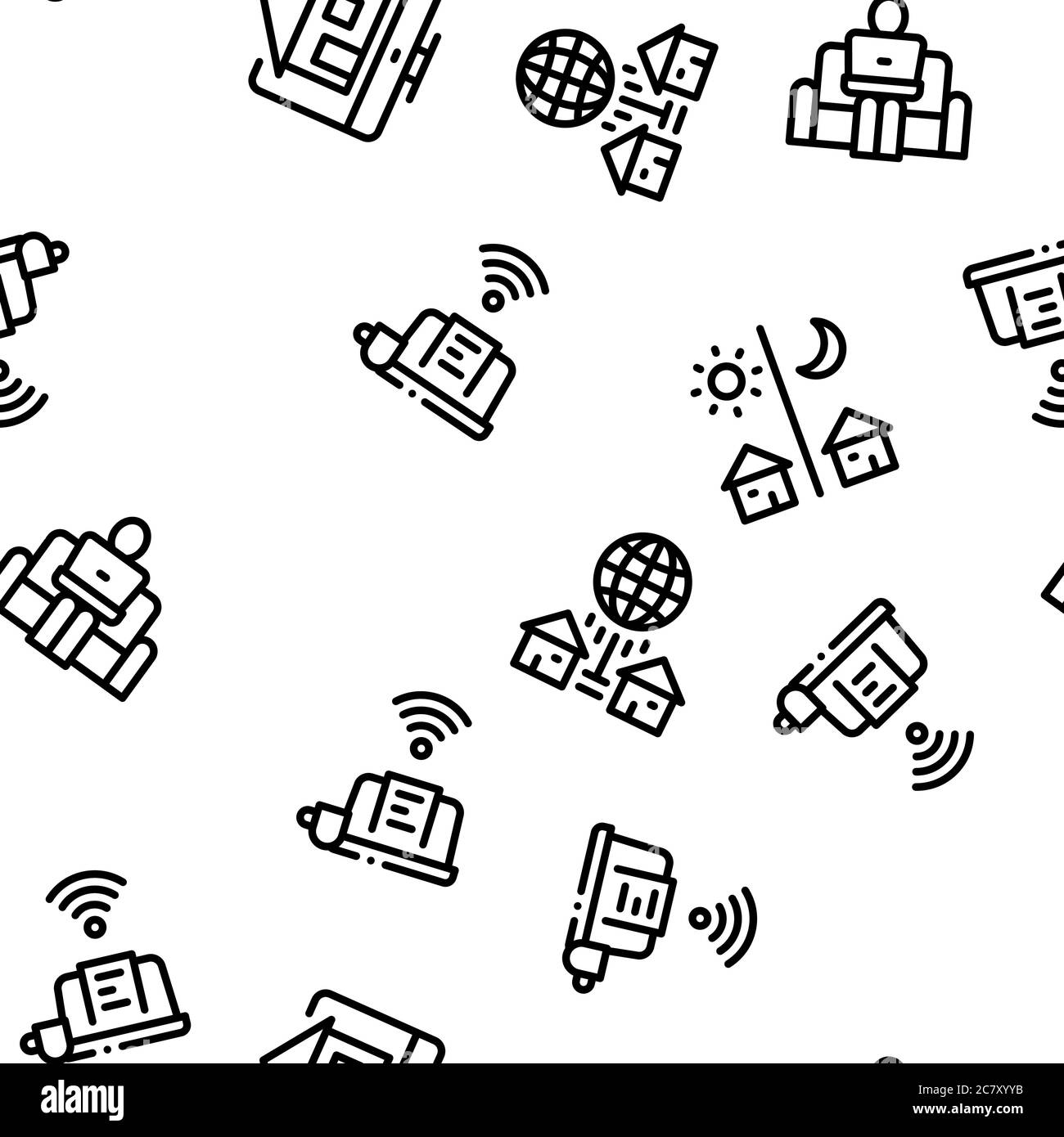 Remote Work Freelance Seamless Pattern Vector Stock Vector Image & Art ...