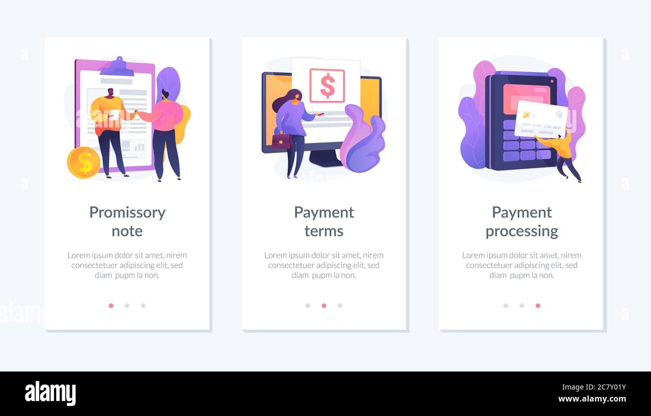 Payment terms and conditions app interface template Stock Vector Image ...