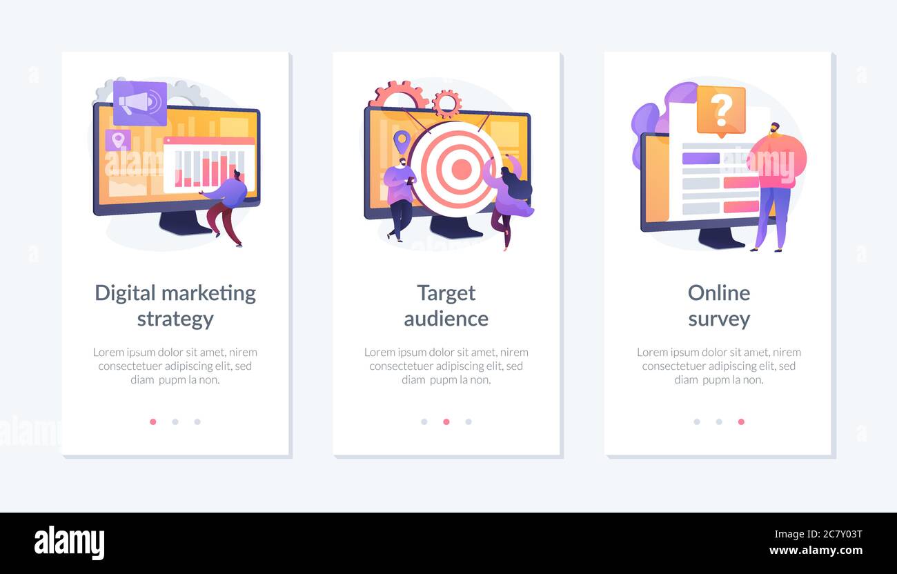 Marketing research app interface template Stock Vector Image & Art - Alamy