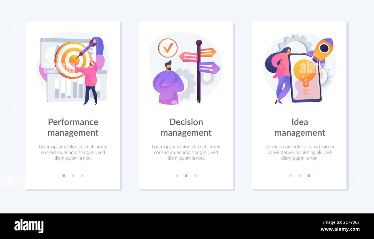 Management solutions app interface template Stock Vector Image & Art - Alamy