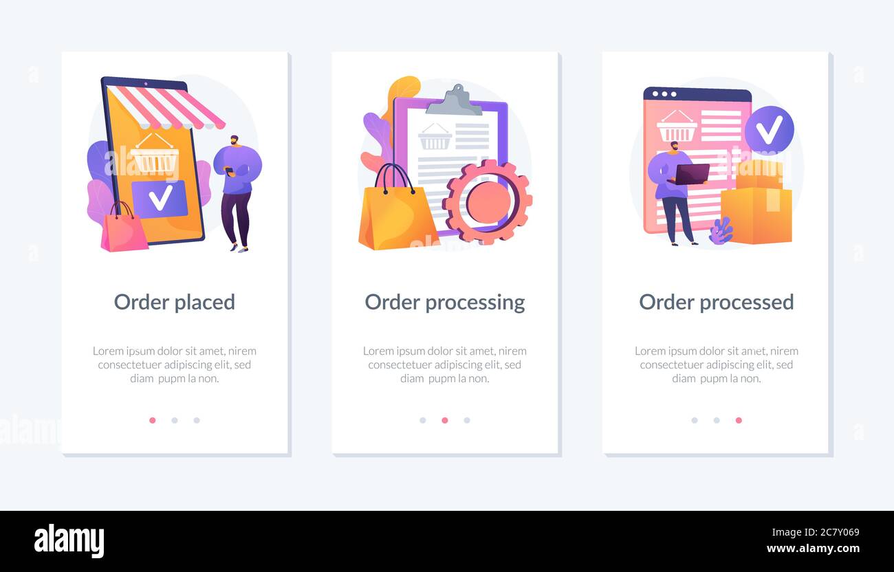 Order status app interface template Stock Vector Image & Art - Alamy