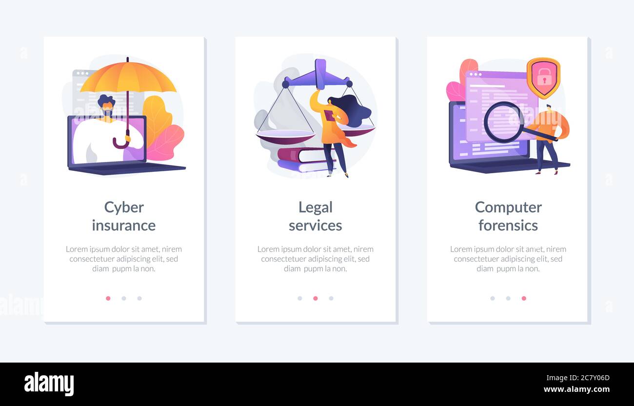 Cybercrime risk protection app interface template Stock Vector Image ...