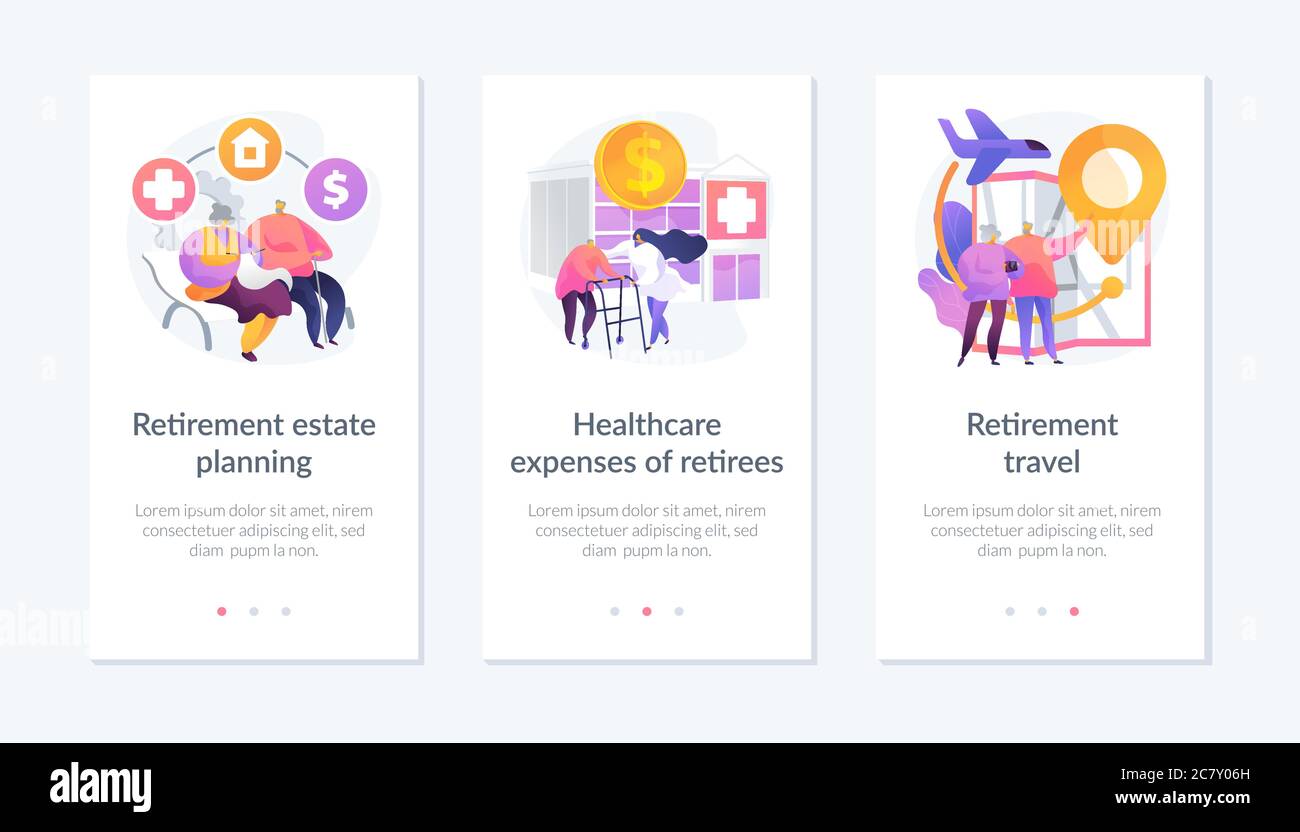 Retirees lifestyle app interface template Stock Vector Image & Art - Alamy