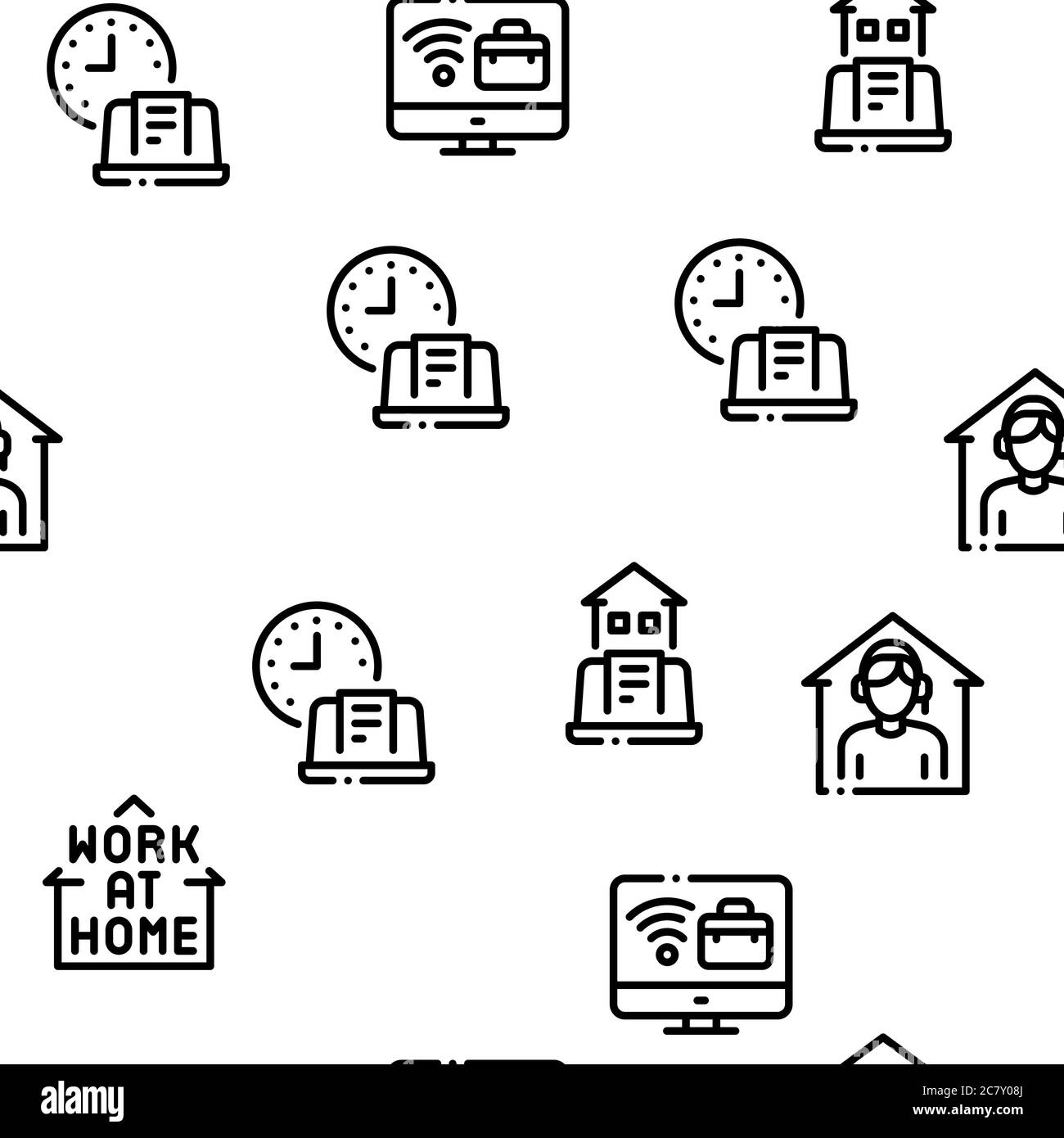 Remote Work Freelance Seamless Pattern Vector Stock Vector Image & Art ...