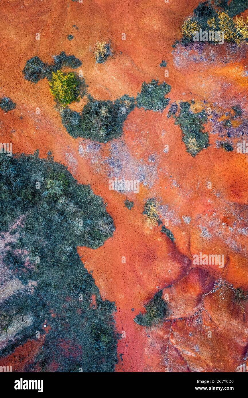 Gant, Hungary - Aerial horizontal drone view of abandoned bauxite mine ...