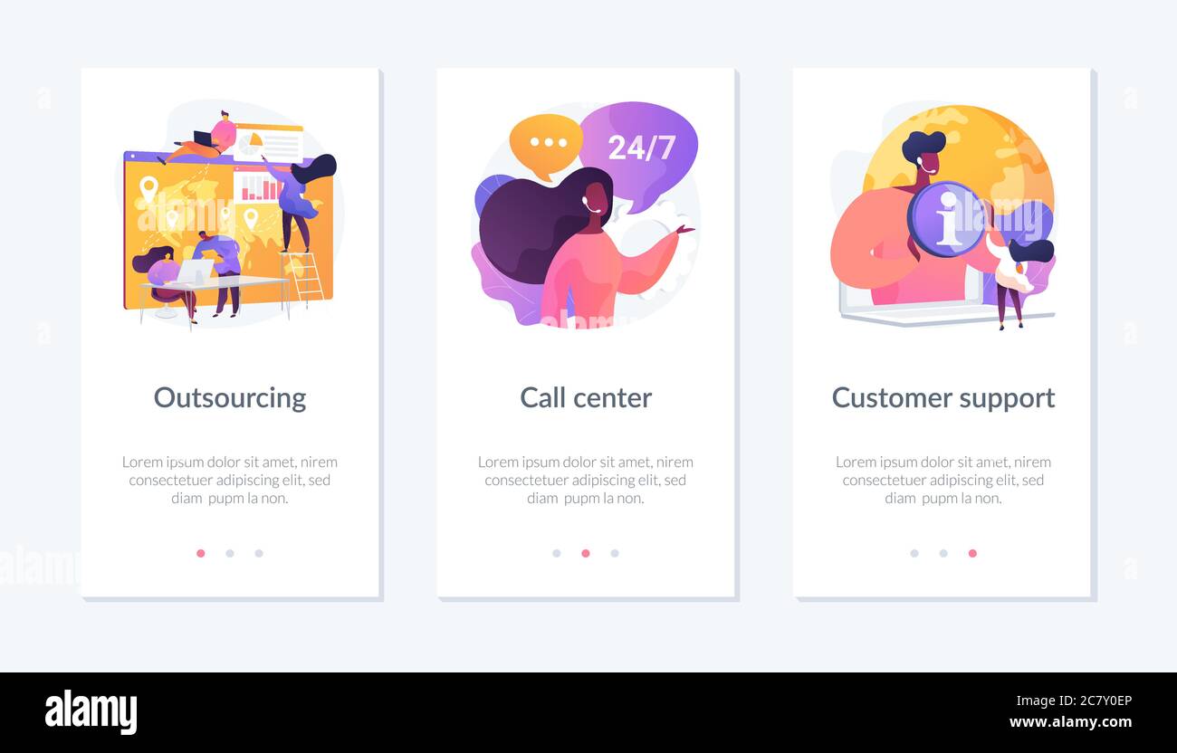 Customer support app interface template Stock Vector Image & Art - Alamy