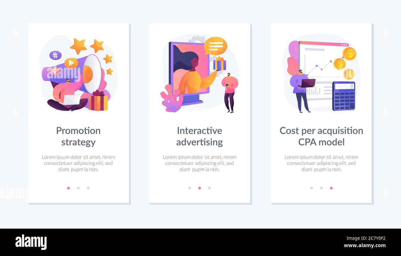 Promotion techniques app interface template Stock Vector Image & Art ...