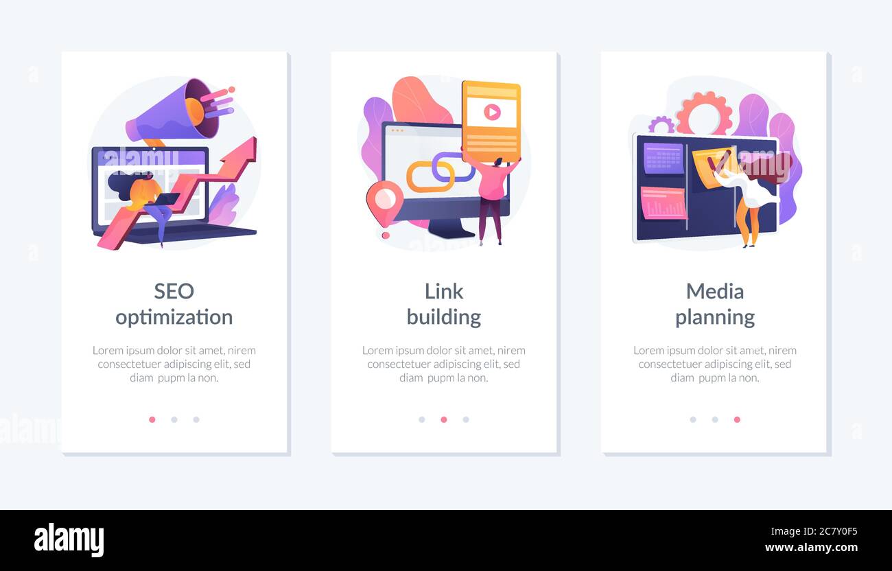 Search engine marketing app interface template Stock Vector Image & Art ...