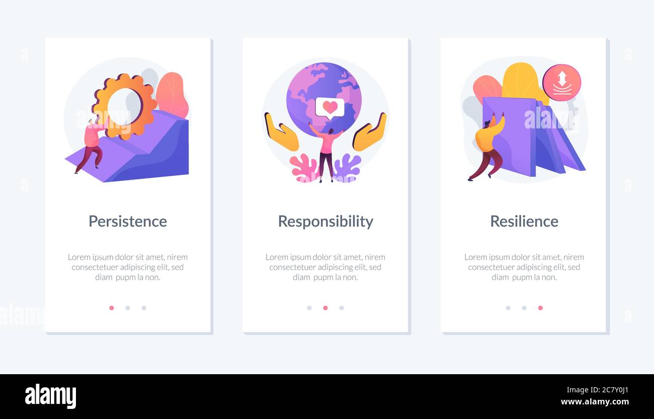 Personal skills development app interface template Stock Vector Image ...