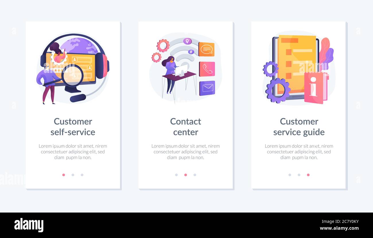 Customer service and relations app interface template Stock Vector ...