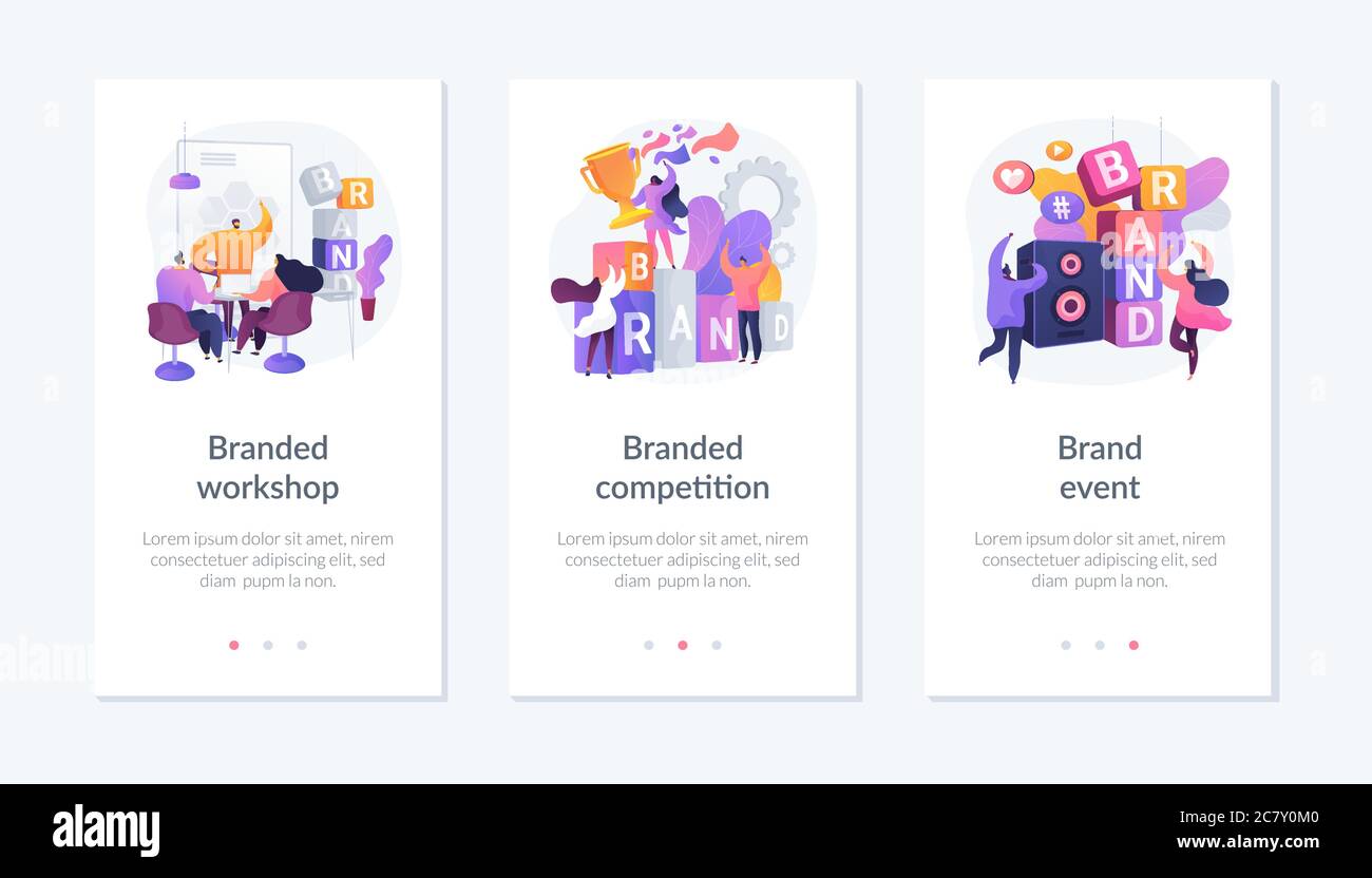 Brand events and teambuilding app interface template Stock Vector Image ...