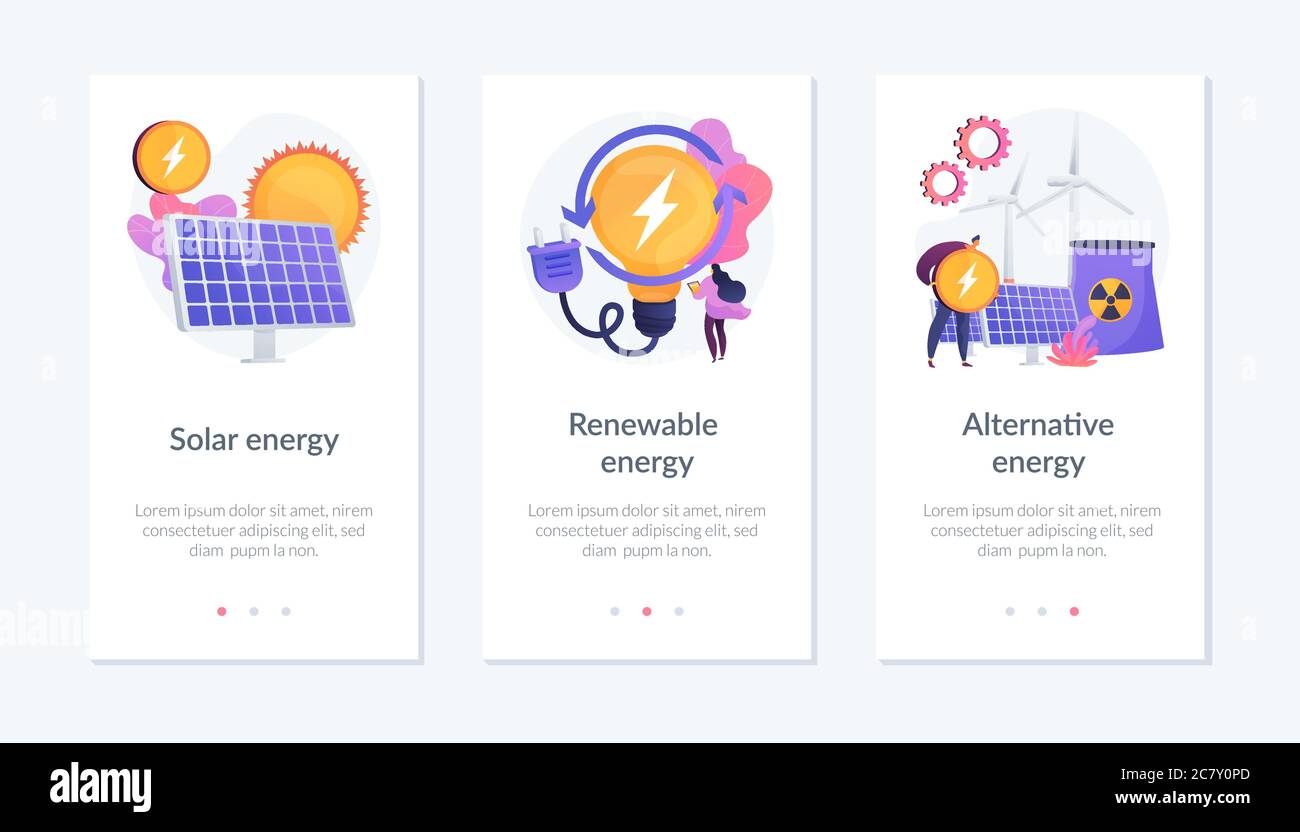 Green energy technologies app interface template Stock Vector Image ...