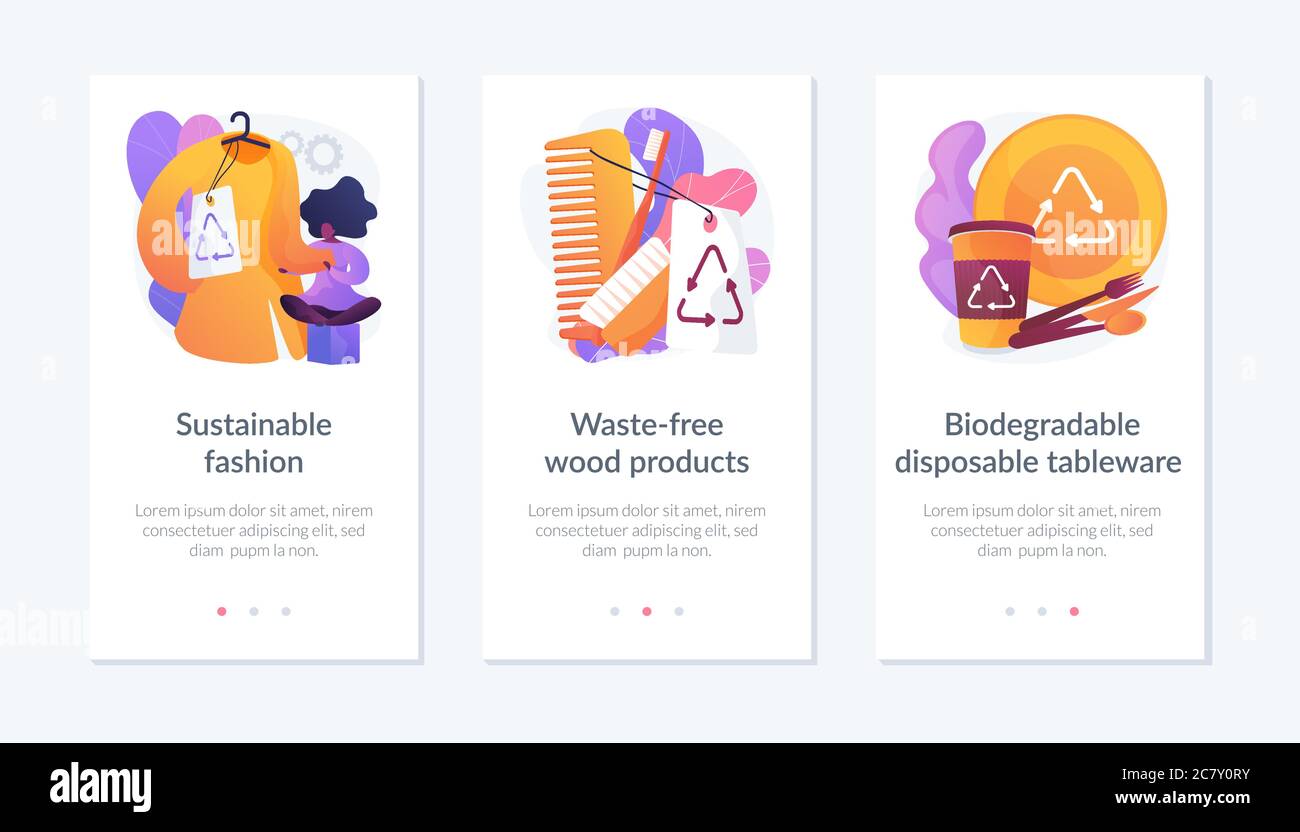 Eco-friendly technologies app interface template Stock Vector Image ...