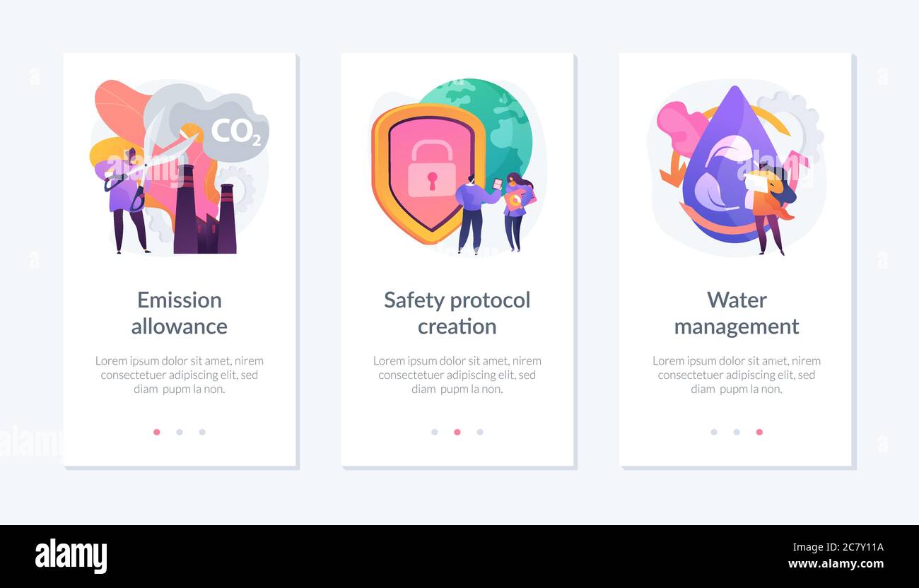 Controlling pollution app interface template Stock Vector Image & Art ...