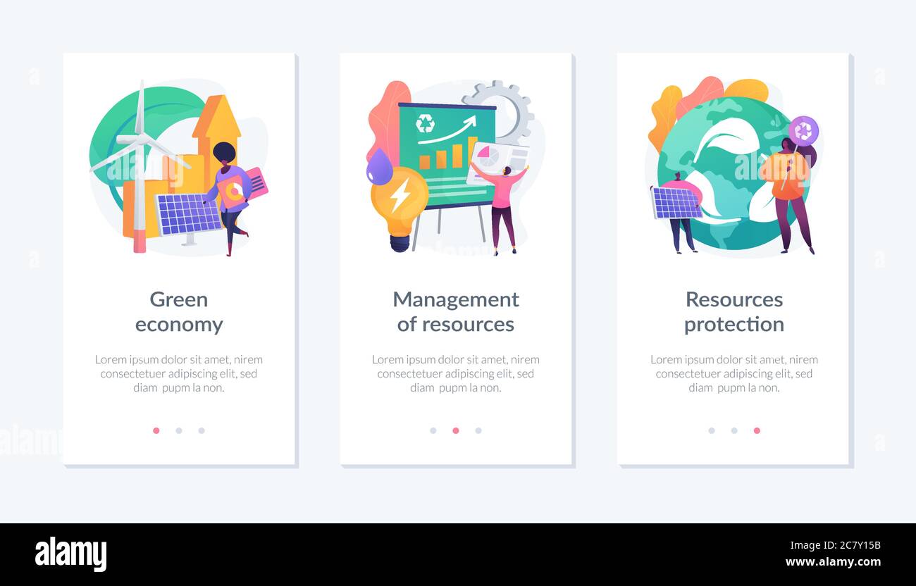 Environment friendly economy app interface template Stock Vector Image ...