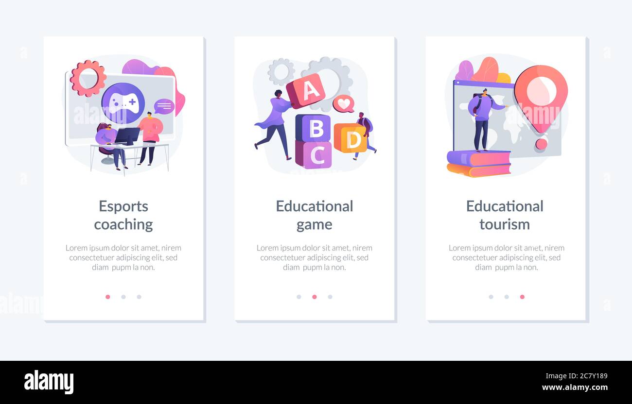 Gamified learning system app interface template Stock Vector Image ...