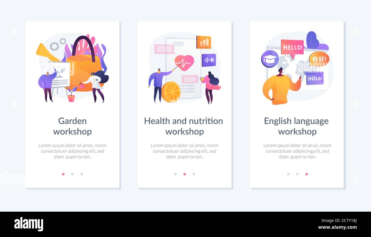 Professional training app interface template Stock Vector Image & Art - Alamy