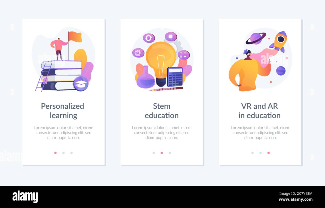 Flexible learning process app interface template Stock Vector Image ...