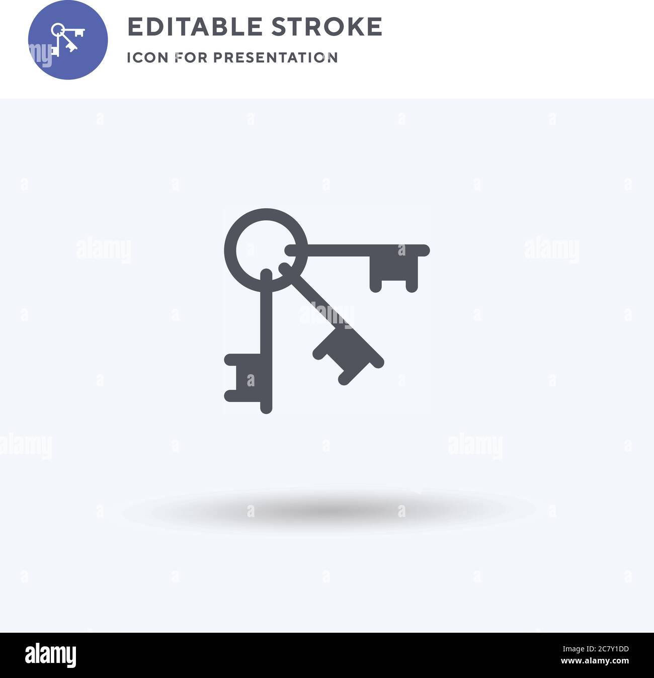 Key icon vector, filled flat sign, solid pictogram isolated on white ...