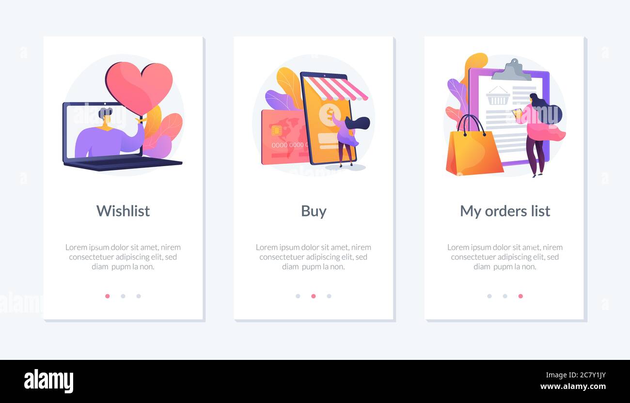 Online shopping app interface template Stock Vector Image & Art - Alamy