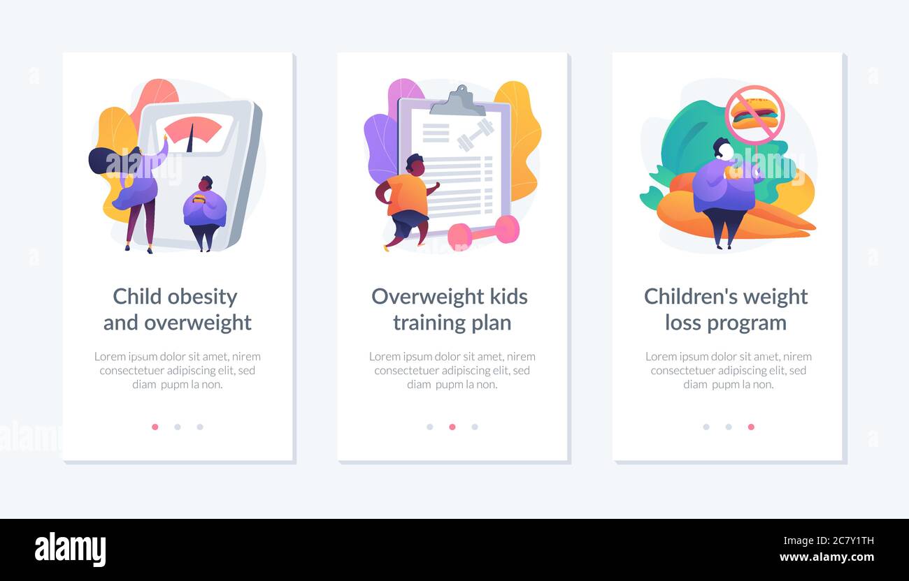 Child overweight treatment app interface template Stock Vector Image ...