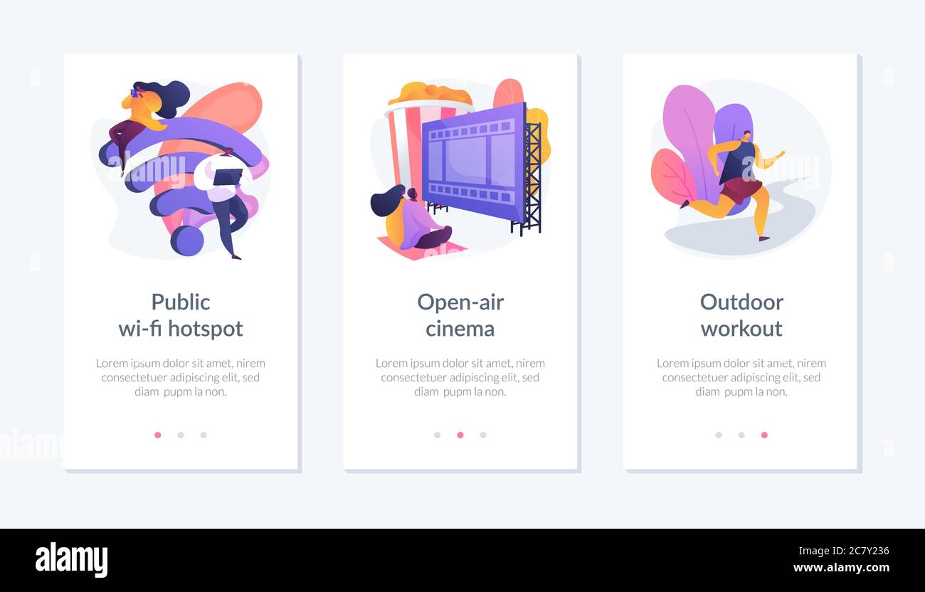 Outdoor activities app interface template Stock Vector Image & Art - Alamy