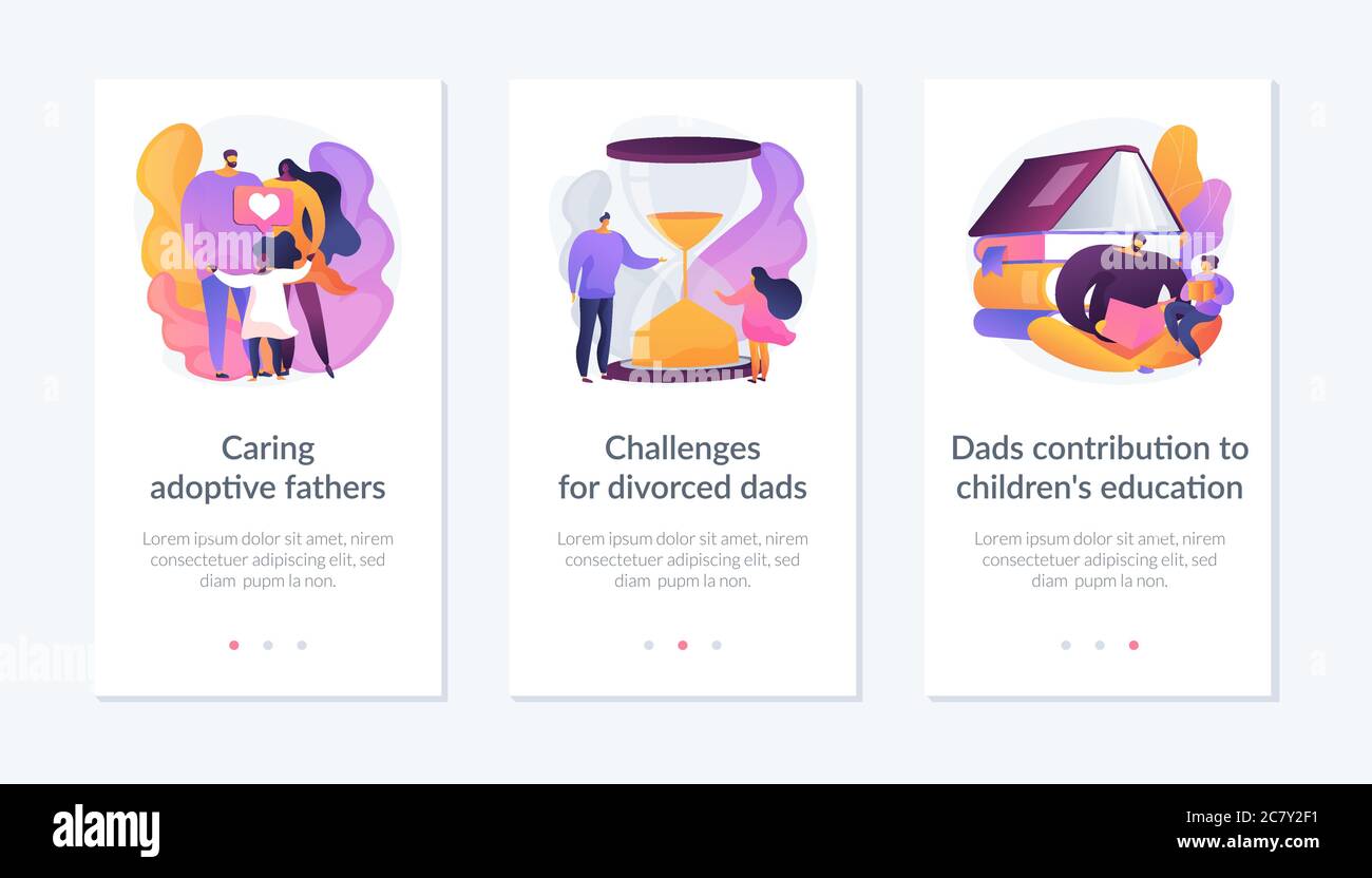 Children raising abstract mobile app UI kit Stock Vector Image & Art ...